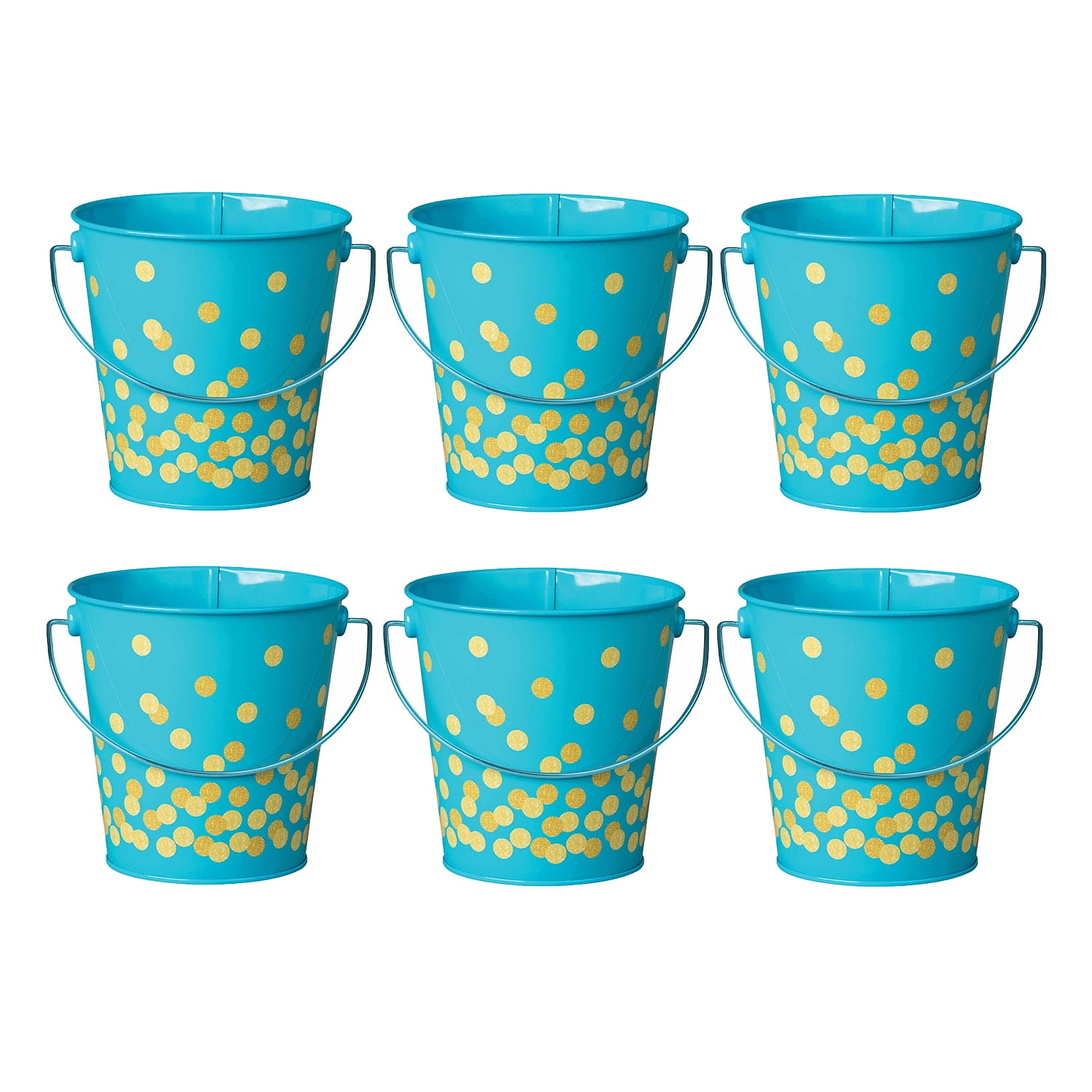 Teacher Created Resources Teal Confetti Bucket, Set of 6 - Walmart.com