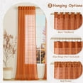 FUGee-Burnt Orange Sheer Curtains 96 Inches Long for Living Room ...