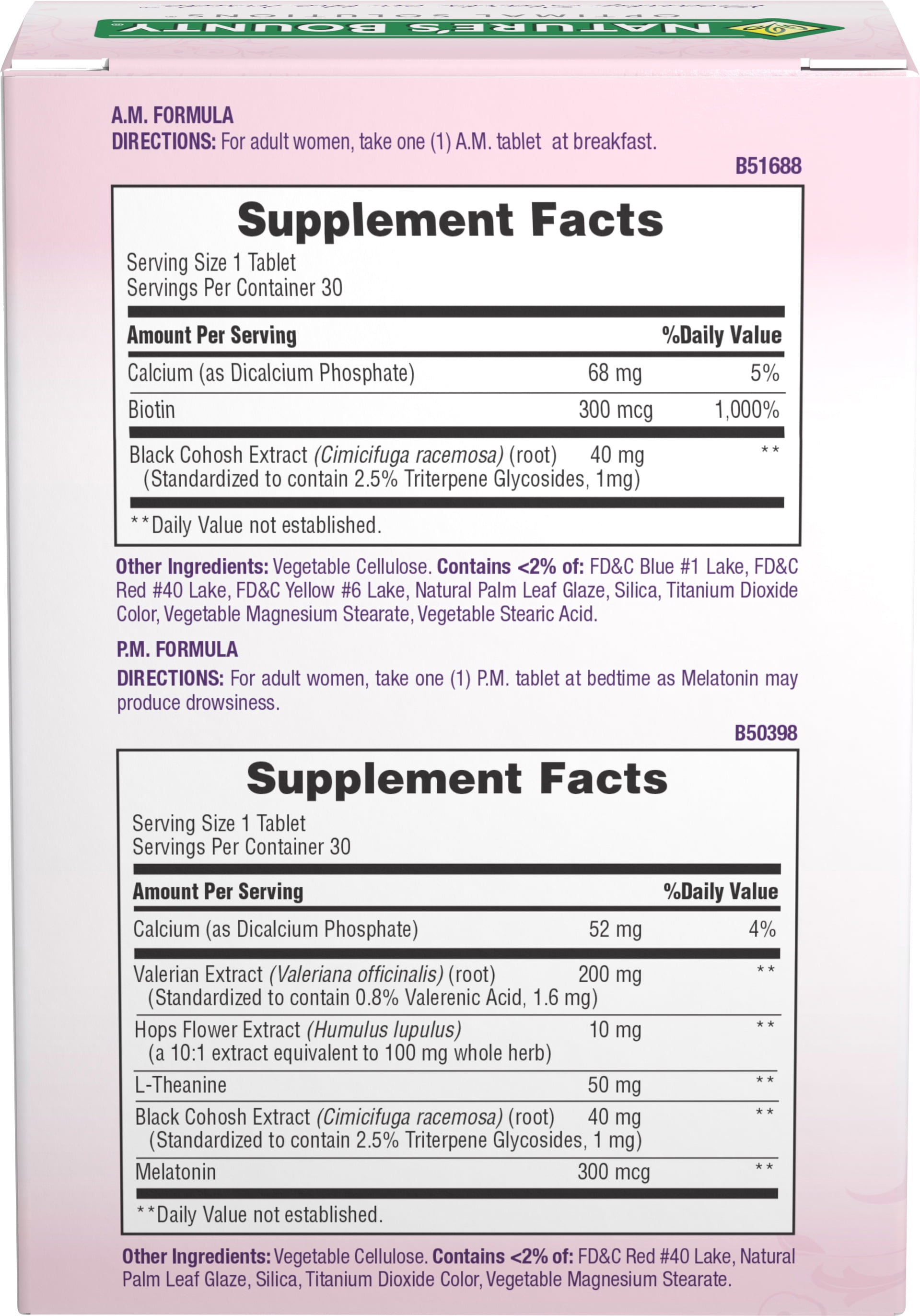 Natures Bounty Optimal Solutions Menopause Support Supplement Tablets
