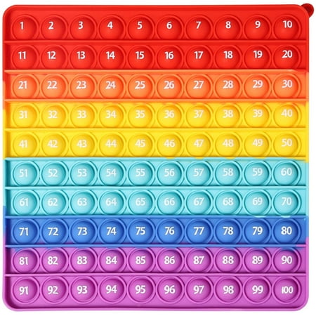 CPDD 1-100 Numbers PopToys, Square Silicone Simple Big Size Push Pop ...