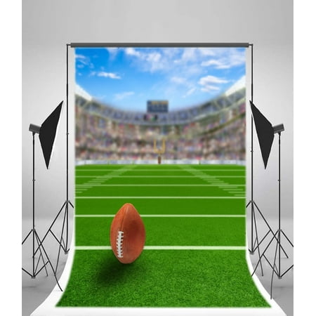 YUSDECOR Rugby Backdrop 5x7ft Photography Backdrop Stadium Grass Lawn ...