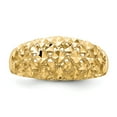 14k Yellow Gold Diamond-cut Mini Diamond Pattern Dome Band Ring ...