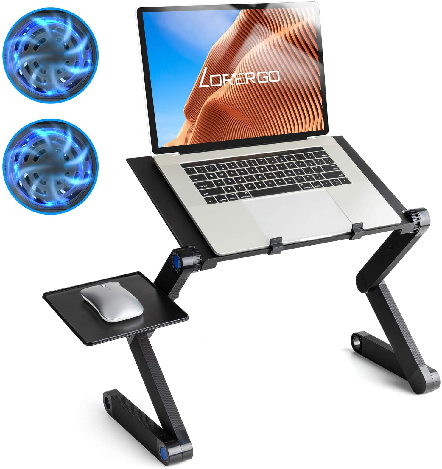 Adjustable Laptop Stand - Laptop Stand w/ 2 CPU Cooling Fans, Ergonomic ...