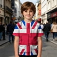 Boys Girls Union Jack T-Shirt, British Flag Graphic Tee, Patriotic ...