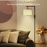 Coliware Arc Floor Lamp, Tall Adjustable Reading Light with Linen Shade ...