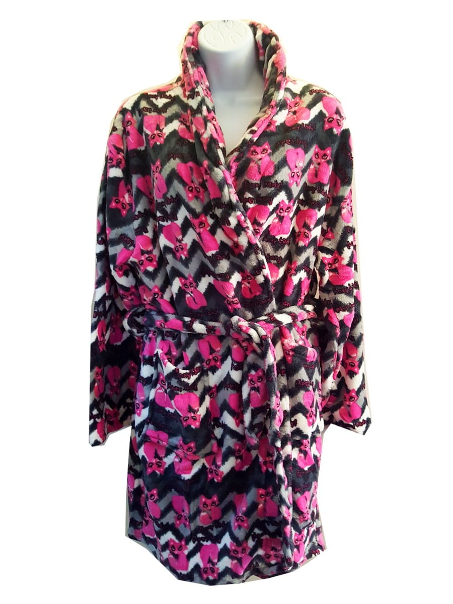 Hotel Spa Collection Ladies' Plus Robe Foxy Lady One Size - Pink/Gray ...