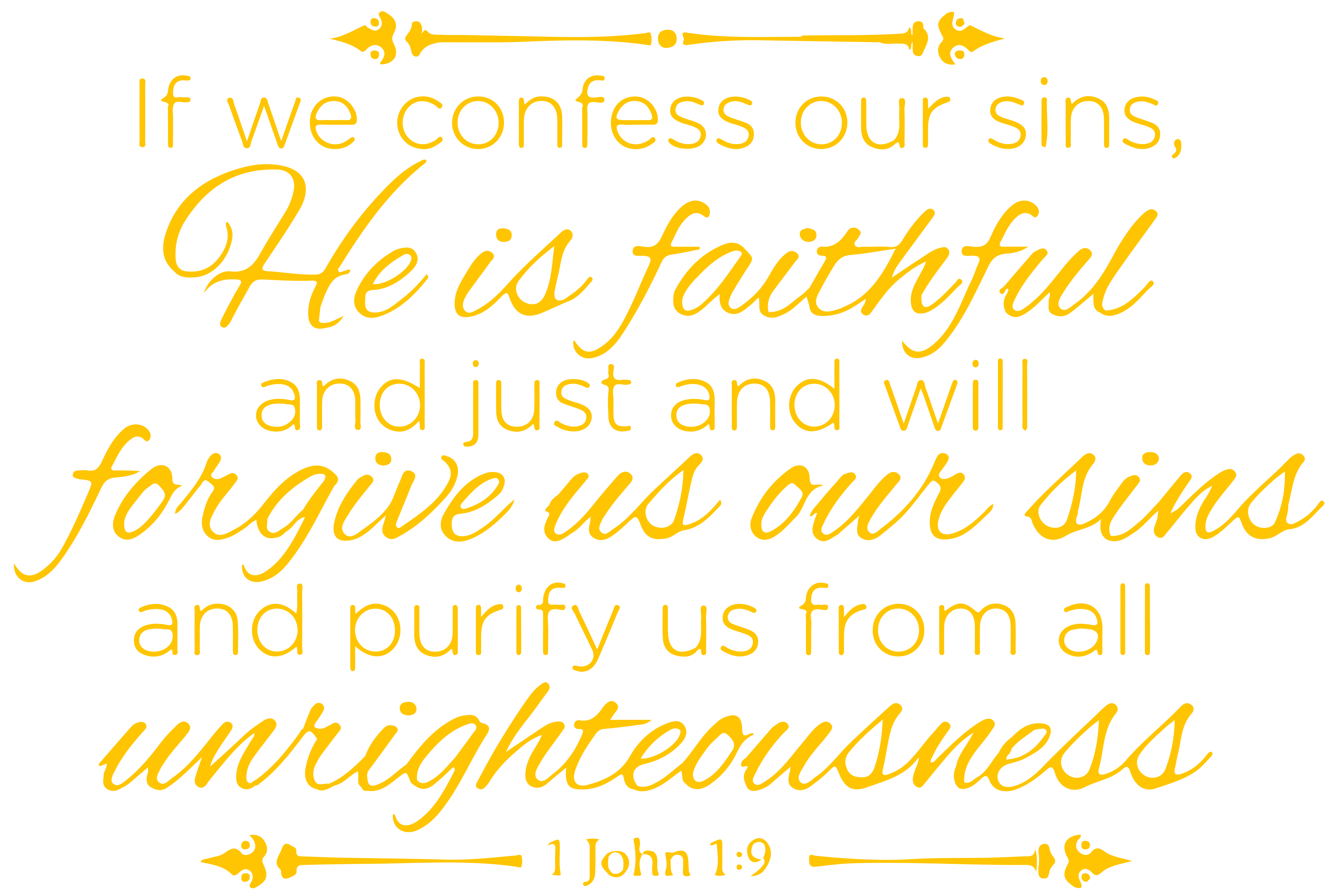 1 John 1:9 - If we confess our sins, he is faithfulâ ¦ Vinyl Decal ...