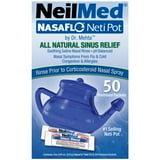 Neilmed Nasaflo Neti Pot Nasal Wash System for Adults, 50 Premixed ...