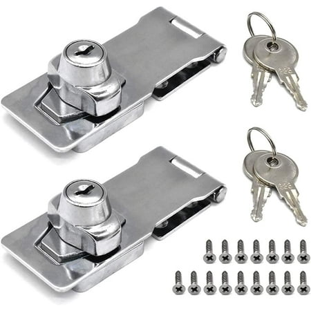 1Pack Safety Hasp with Lock 3”x 1-1/4”Keyed Hasp Locks Twist Knob Keyed ...