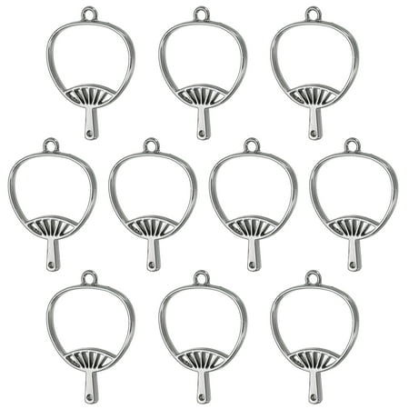 Uxcell Fan Shaped Alloy Open Back Bezel Pendants DIY Hollow Resin Frame ...