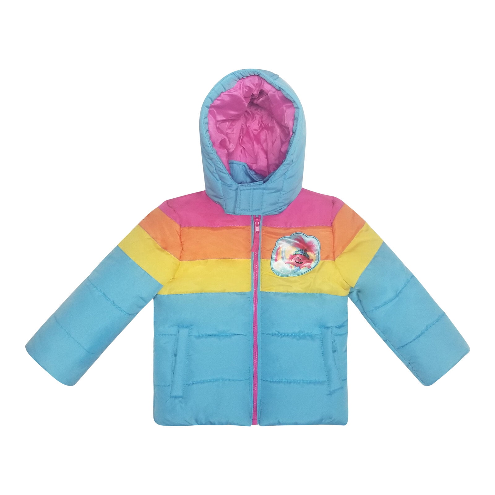 DreamWorks Trolls Poppy Little Girls Winter Coat Puffer Jacket Trolls ...