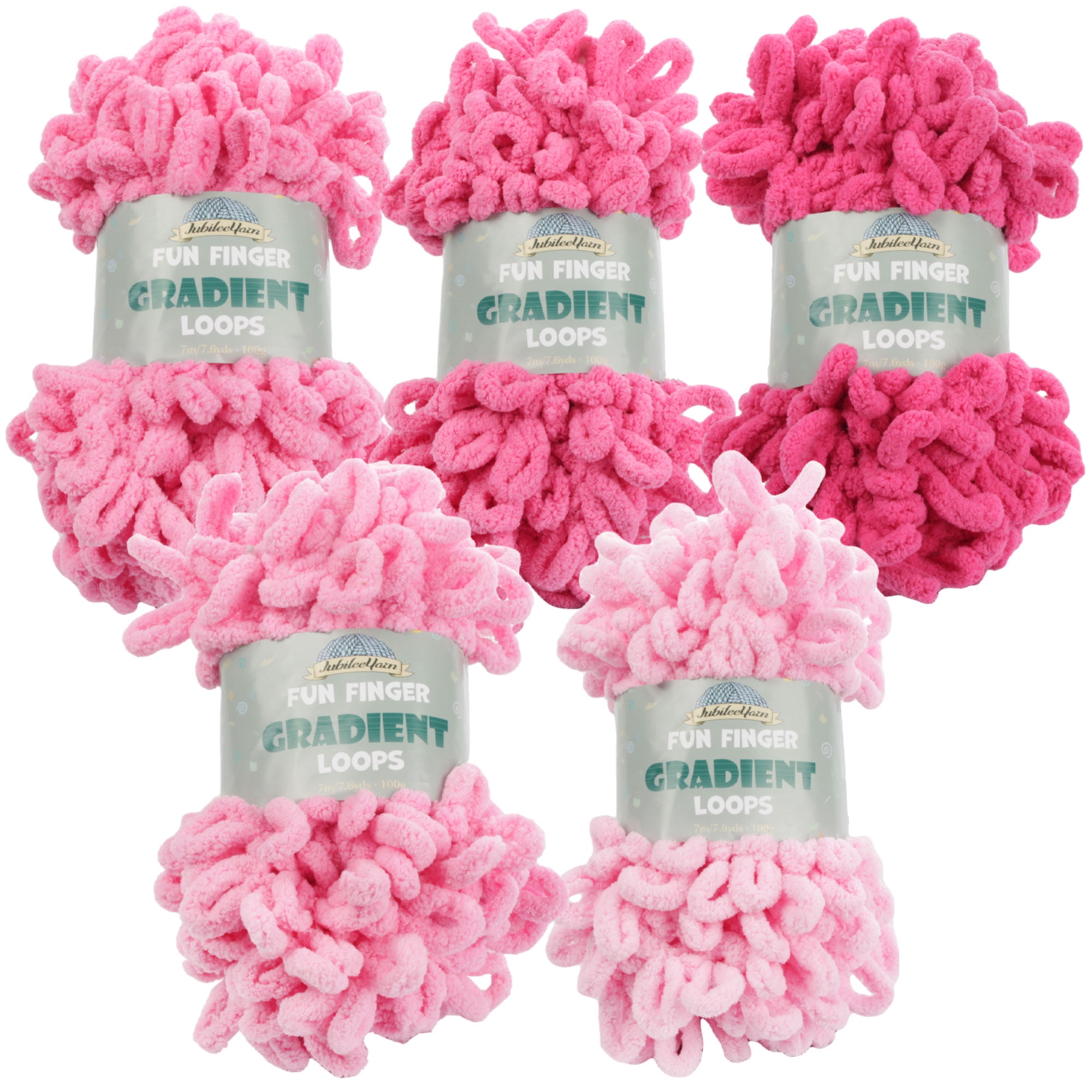 JubileeYarn Fun Finger Gradient Loops Yarn - Polyester Jumbo Loop Yarn ...