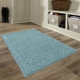 Mainstays Dylan Solid Diamond Olefin Blue Indoor Rug Set, 3-Piece ...