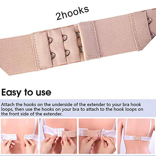 8 Pieces Bra Extender Bra Extension Strap, 3 Rows 2 Hooks, 4 Colors ...