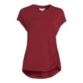 Time and Tru Women's Side Ruched Tee with Short Sleeves, Sizes XS-3XL ...