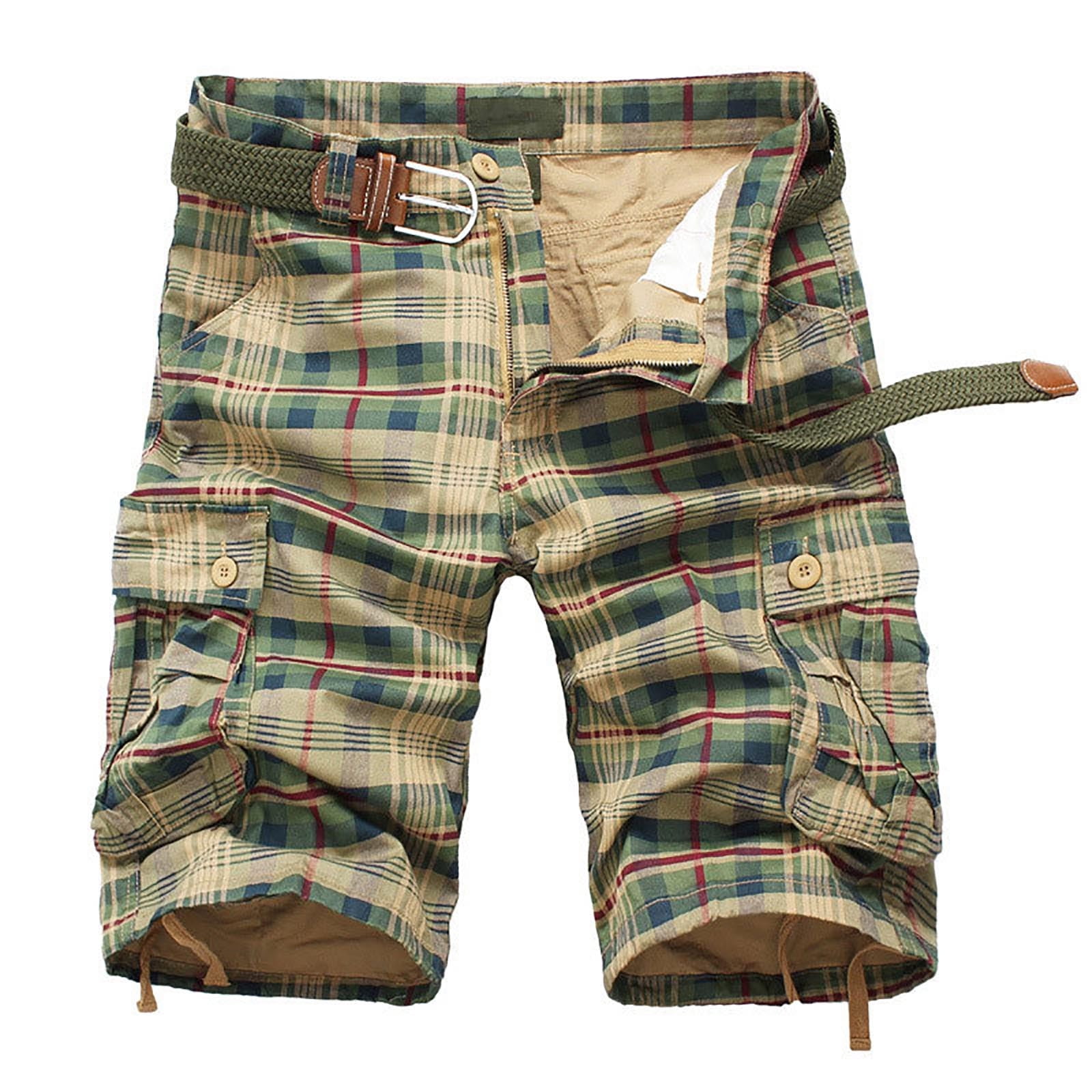 Click here for Ceisia Mens Gift Relaxed Plaid Cargo Shorts Mid-Ri... prices