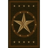 Premium 3D Effect Hand Carved Thick Modern Cowboy Lodge Texas Star Area ...