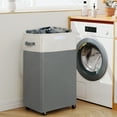 BGTREND Laundry Hamper with Lid and Wheels 90L Collapsible Rolling ...