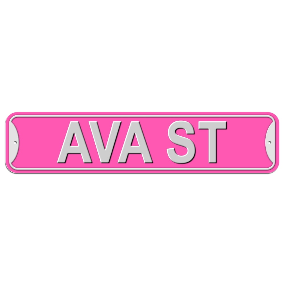 Ava Street - Pink - Plastic Wall Sign - Walmart.com