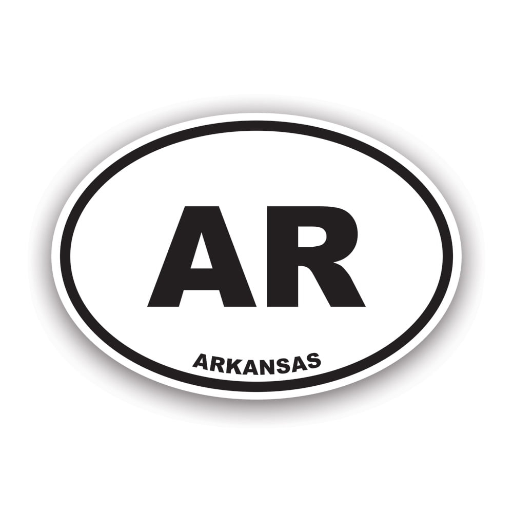 Arkansas Euro Oval Sticker Decal - Self Adhesive Vinyl - Weatherproof ...
