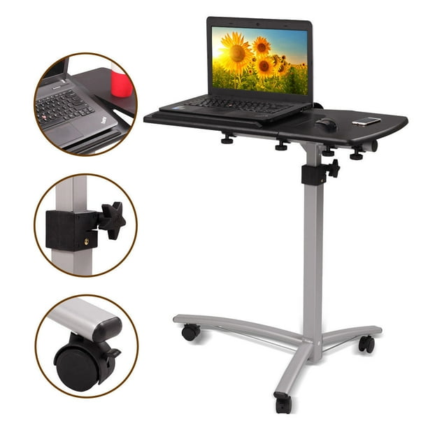 SalonMore Adjustable Rolling Laptop Desk Cart Bed PC Table Stand ...