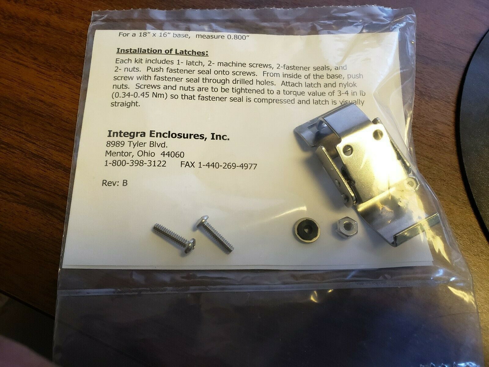Integra Enclosures Latch Locking Kit, stainless steel SSLL-KIT (2 PACKS ...