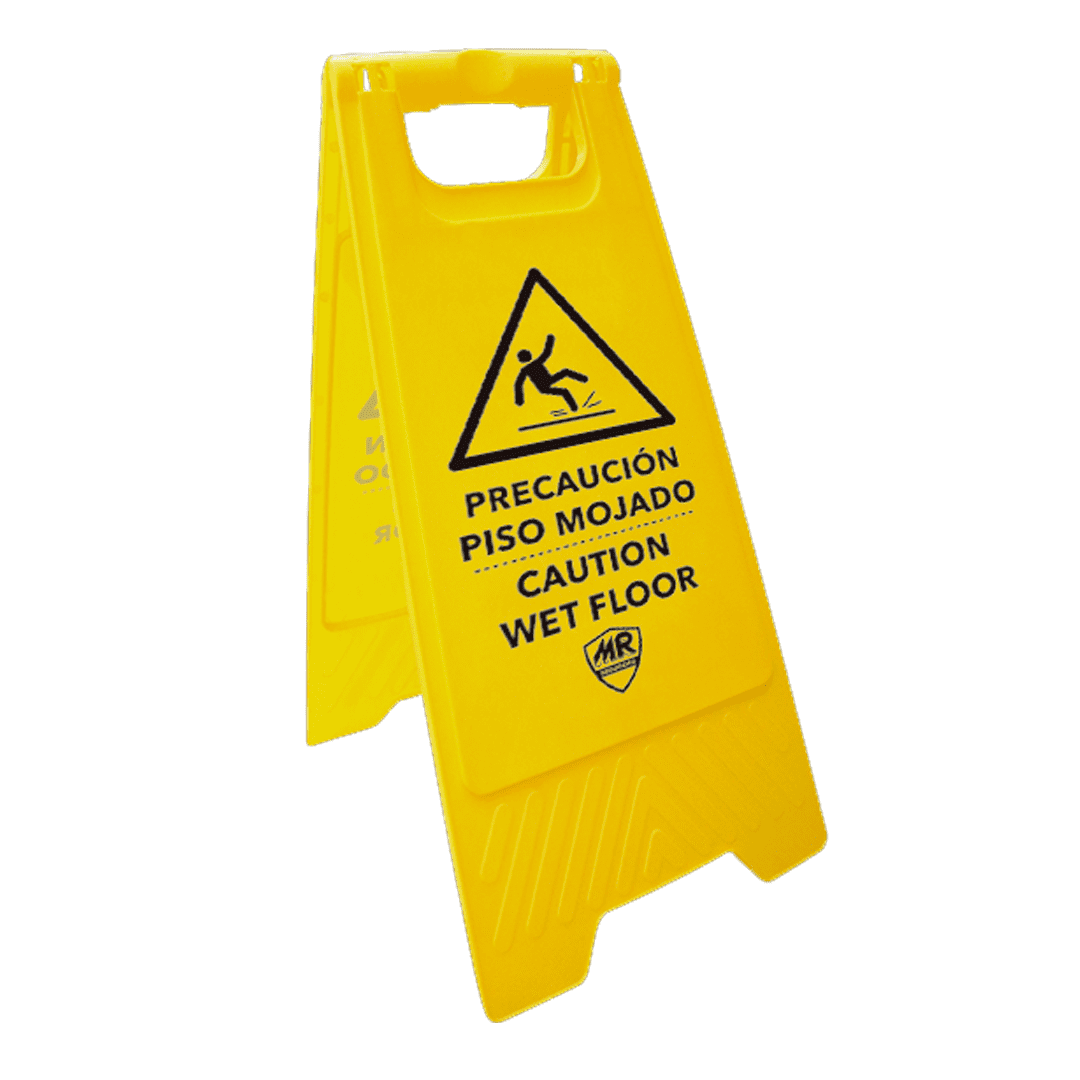 2 Letreros de Precaución Piso Mojado Plegable Señalamiento MR Seguridad ...