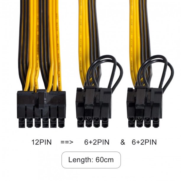JSER 12Pin to ATX Dual 8Pin 6Pin Splitter GPU Graphics Card Modular ...