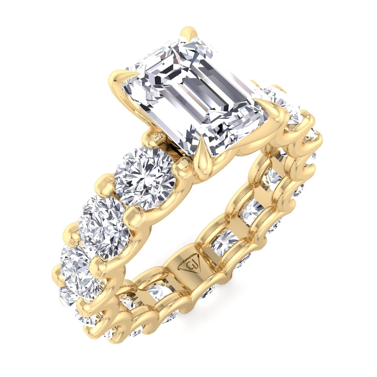 Meldin - Emerald Cut Diamond Eternity Ring - Walmart.com