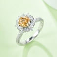 925 sterling silver plated 18K white gold engagement ring, women's ...
