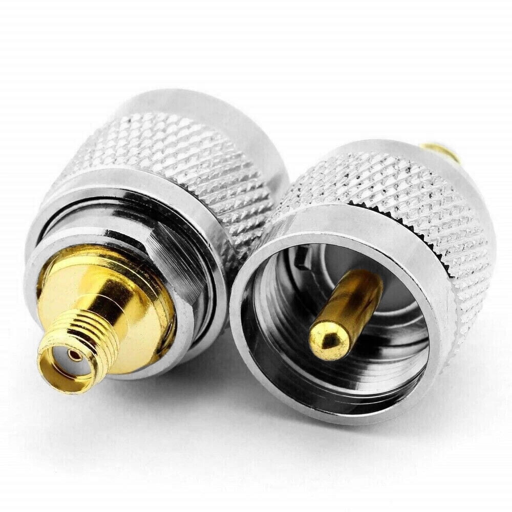 2PCS PL-259 UHF Male Plug to SMA Female Jack RF Adapter Connector Set ...
