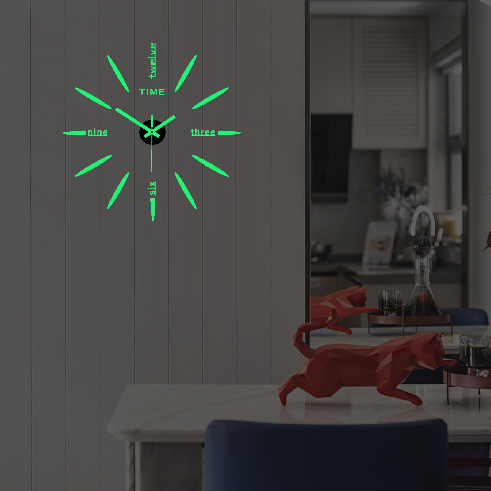 Frameless Wall Clock, Large Modern 3D Mirror Wall Clock Mute Diy Wall ...