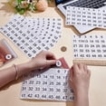 1set Paper Stickers Flat Round with Number Pattern White 260x136x0.1mm ...