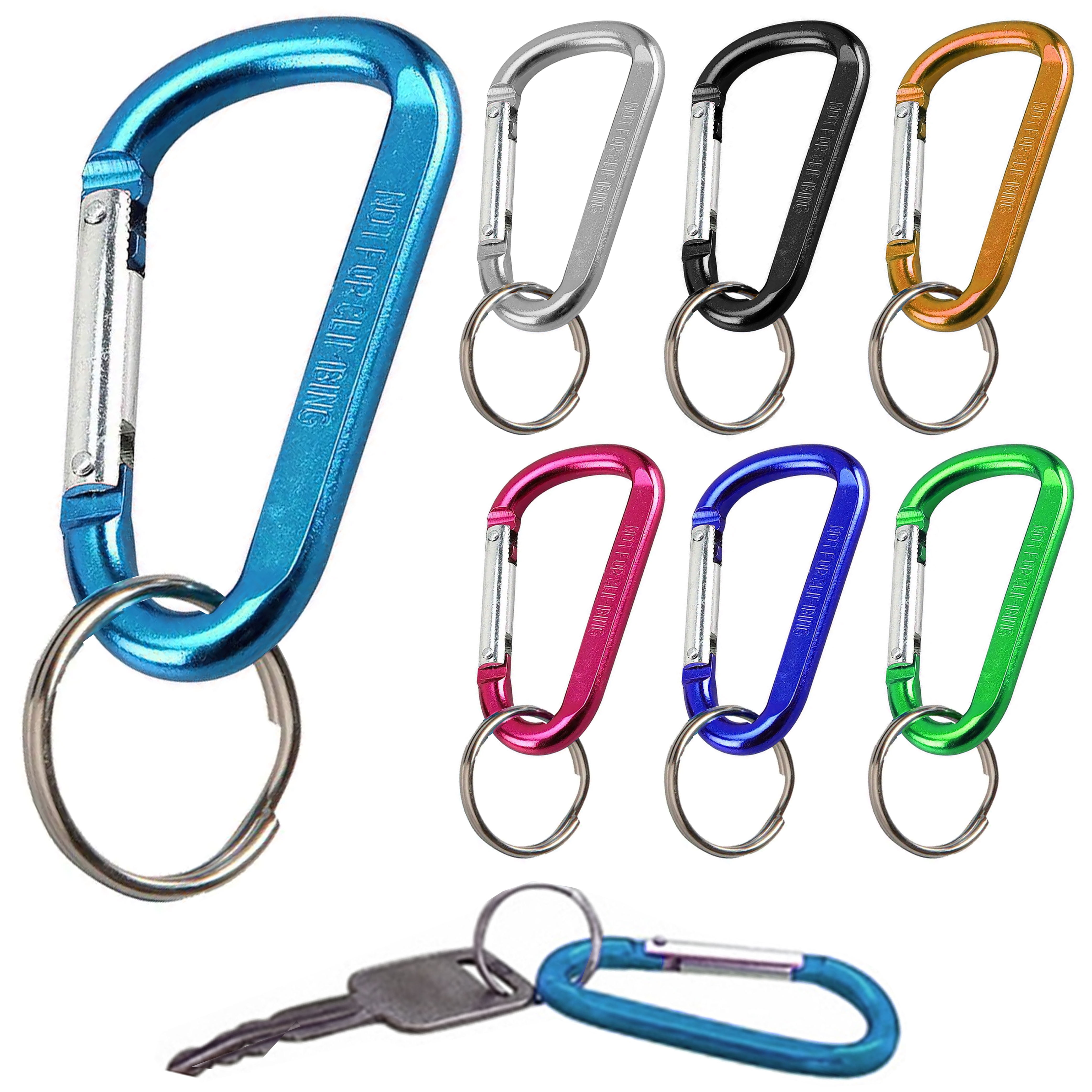 3 Pc Aluminum Carabiner Clip Small D-Ring Snap Lock Hook Key Chain ...