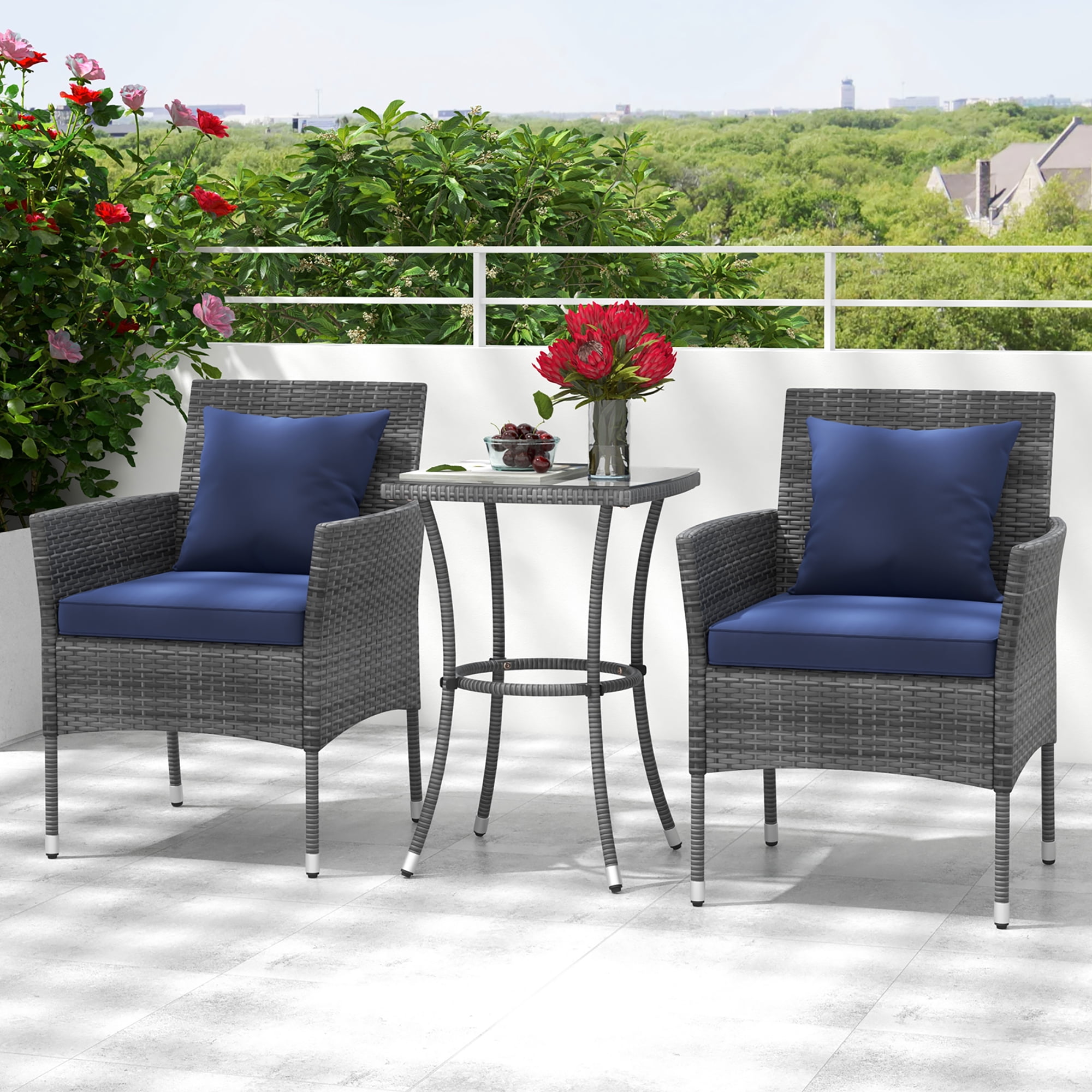 Click here for Gymax 3-Piece Patio Furniture Set Pe Wicker Conver... prices