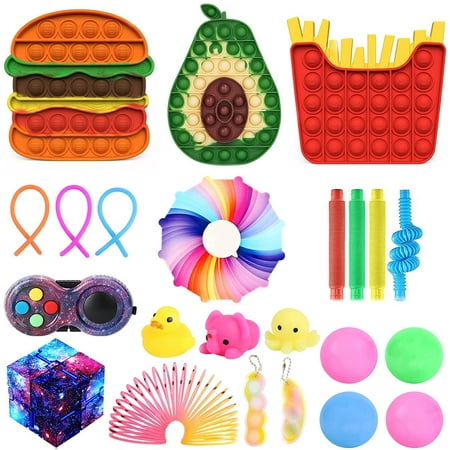 ICHUDAN Fidget Independence Day Toys Set, Cheap Push Pop Bubble Simples-Dimples Fidget Toys Kit ...