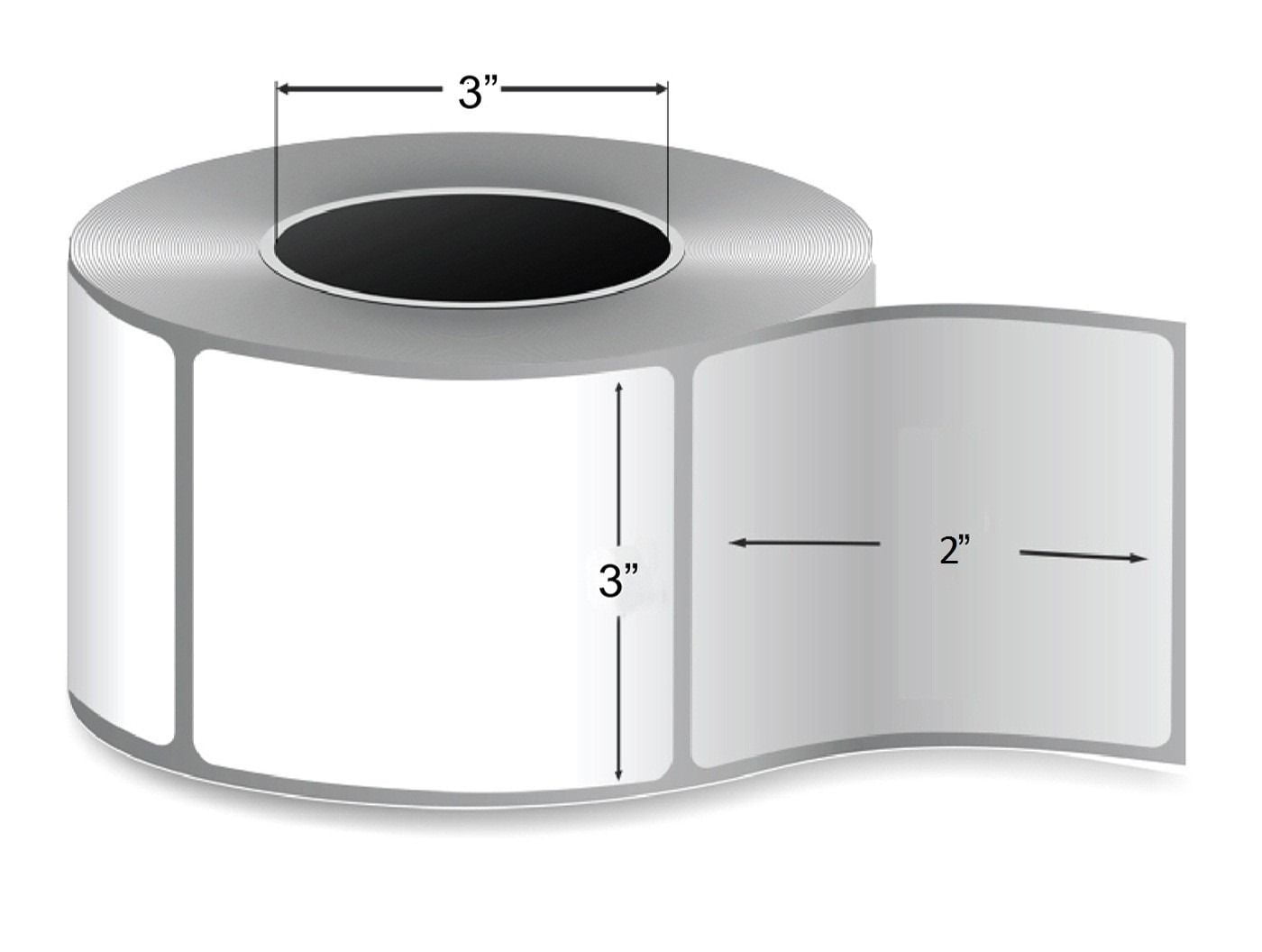 3x2 Thermal Transfer Labels, Perforated Adhesive Printable Sticker ...