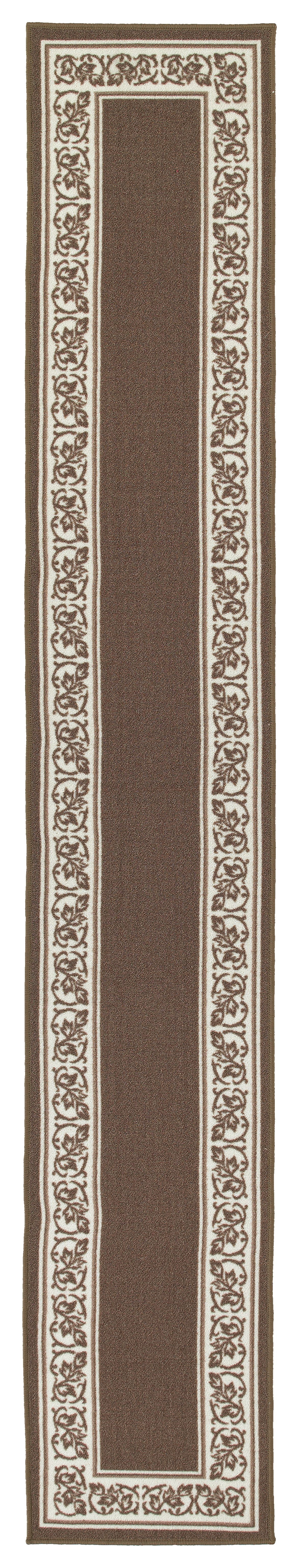 Floral Border 20" x 120" Rug Runner Sand - Walmart.com