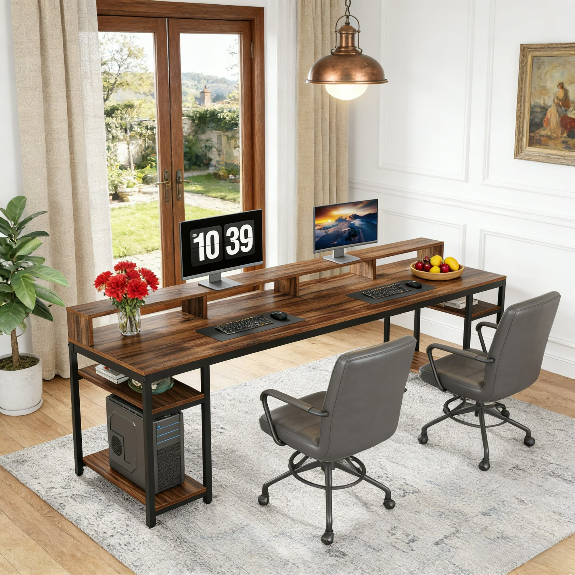 Click here for Fnova 78.74 Long Computer Desk With Monitor Stand... prices