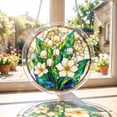 AZXY Floral Stained Glass Style Suncatcher, Acrylic Puzzle Sun Catcher ...