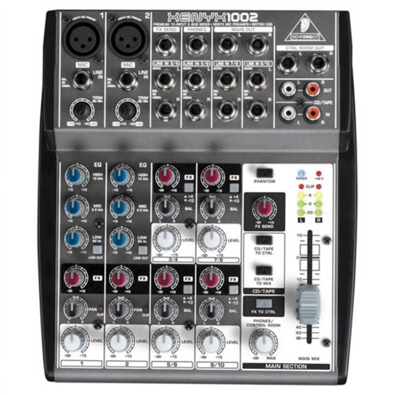 Behringer XENYX QX602MP3 Premium 6-Input 2-Bus Mixer w/ XENYX Mic ...