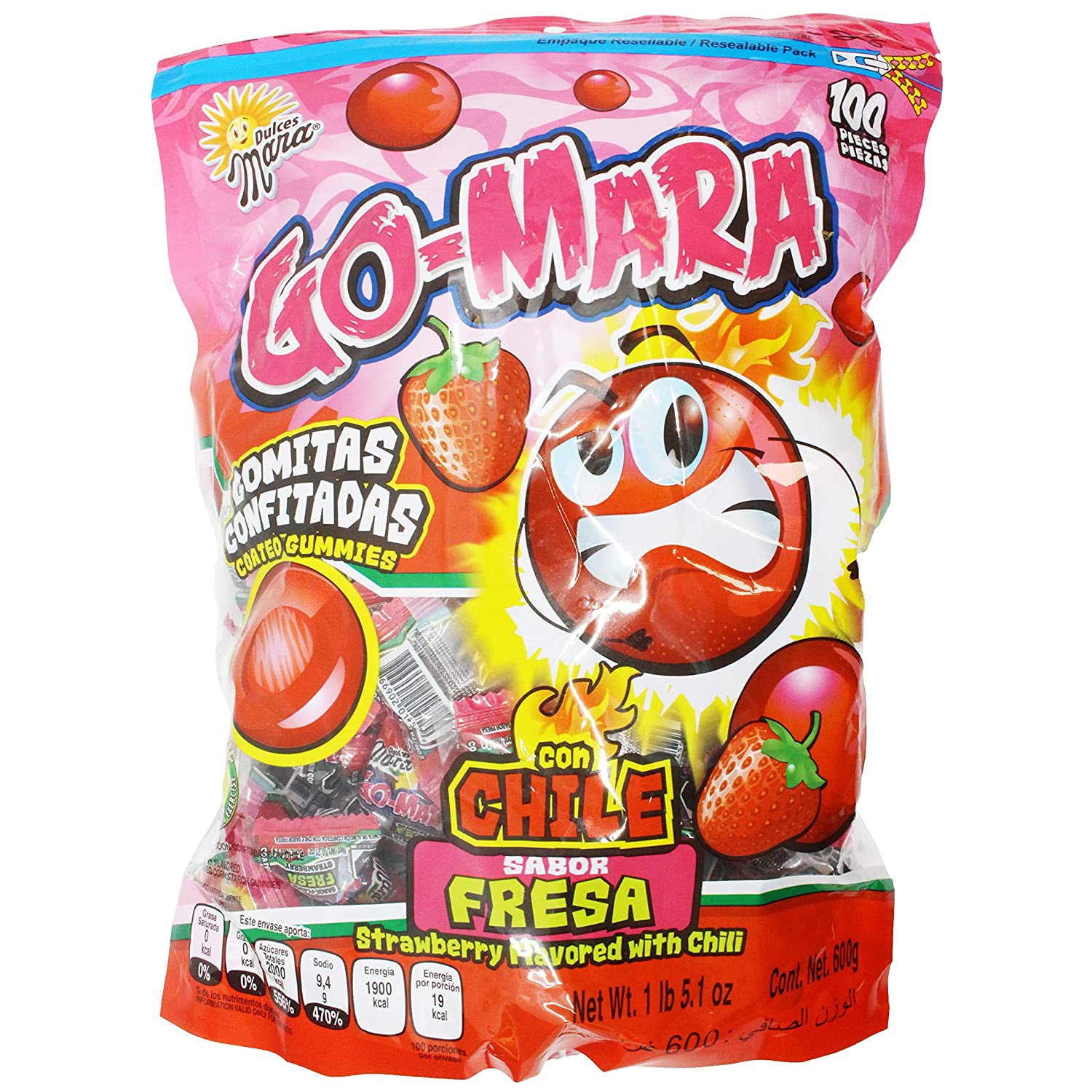 Dulces Mara Go-Mara Fresa Strawberry Flavor Mexican Candy (1 x 1 lb. 5. ...