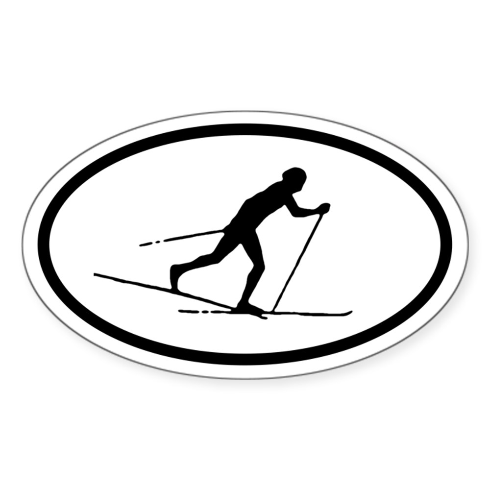 CafePress - Cross Country Skier Oval Sticker - Sticker (Oval) - Walmart.com