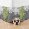 Abstract Art Bed Skirt Bed Skirts King Size 18 Inch Drop, Green Grey ...