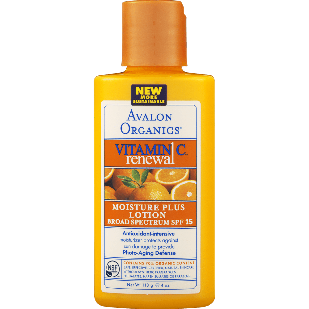 Avalon Organics Vitamin C Renewal Moisture Plus Lotion SPF 15 -- 4 fl ...