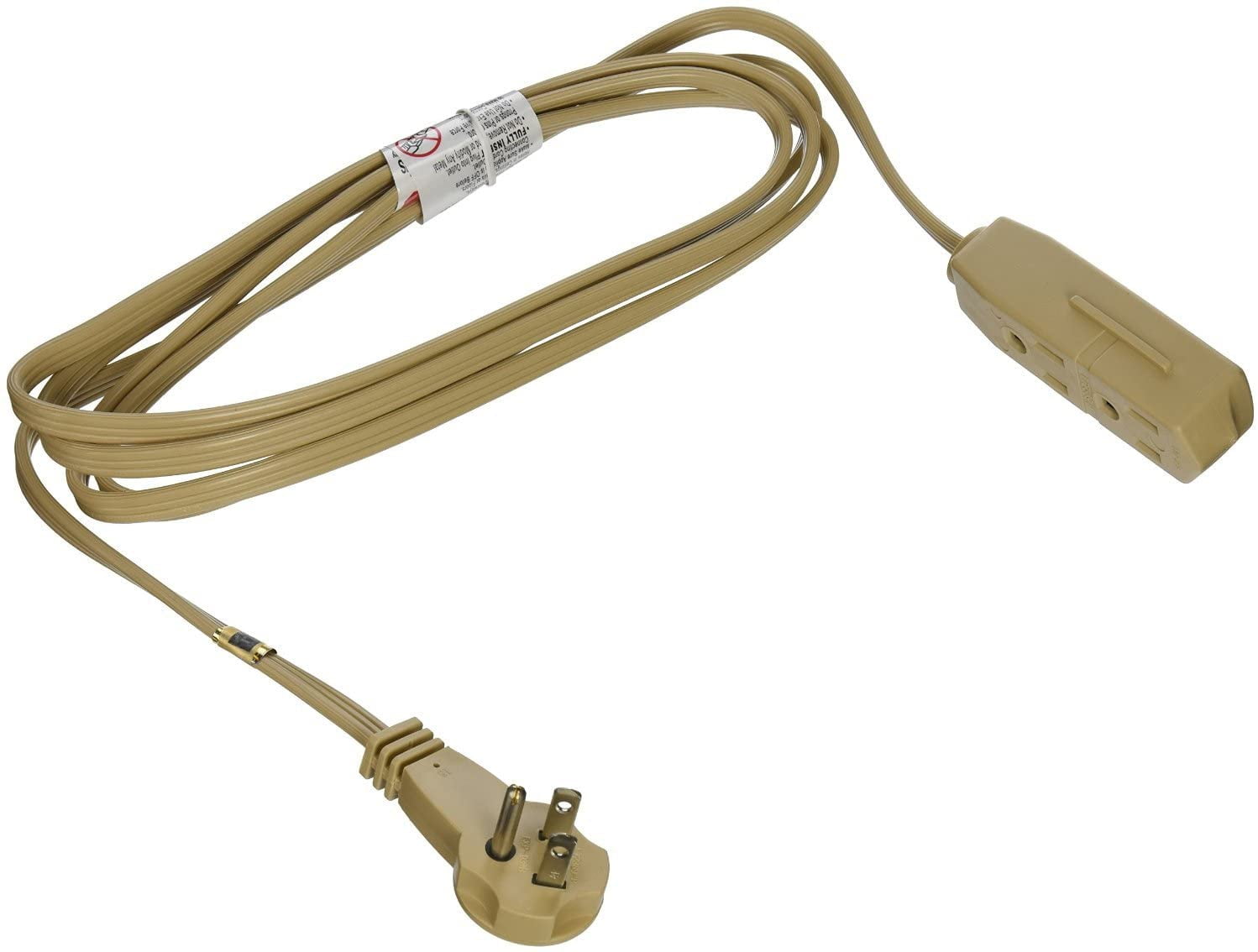 Slimline 2254 8-Foot 3-Wire Flat Plug Extension Cord (Beige) | Walmart ...