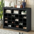 DEALTOPS Modern Freestanding Shoe Cabinet with 24 Square Shoe ...