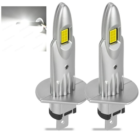 Quayub H1 LED Headlight Bulbs, High Beam, 6000K White, Fanless, Super ...