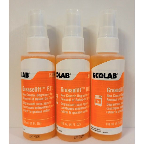 Ecolab Greaselift Non-Caustic industrial Degreaser - 3 Pack Ready-to ...