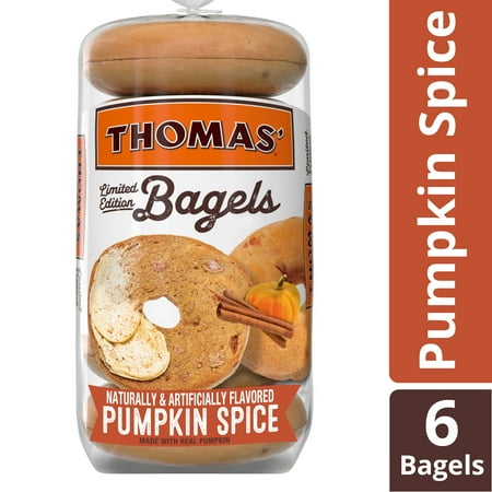 Thomas' Limited Edition Pumpkin Spice Bagels, Made with Real Pumpkin, 6 pack, 19 oz – Walmart ...
